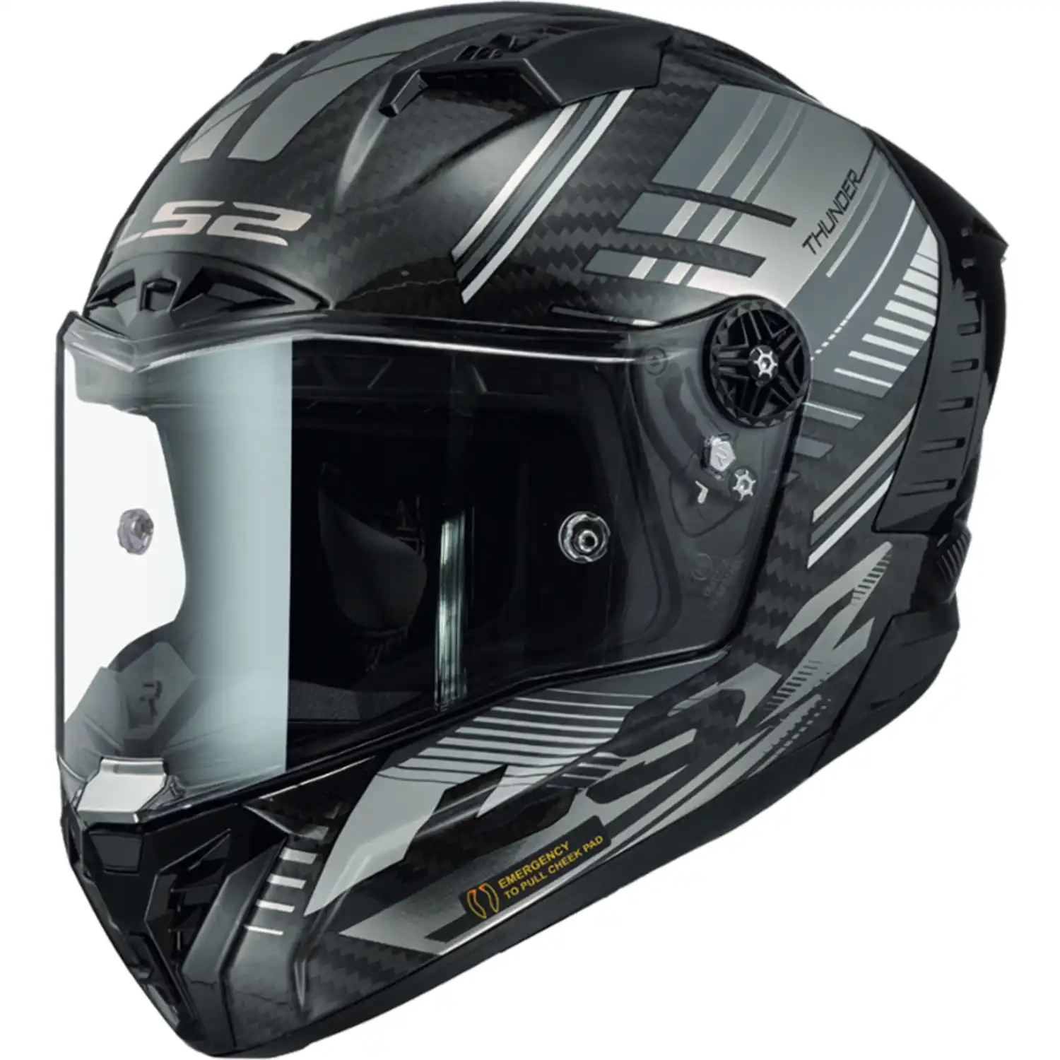 LS2 FF805 THUNDER CARBON VOLT GLOSS BLACK GREY
