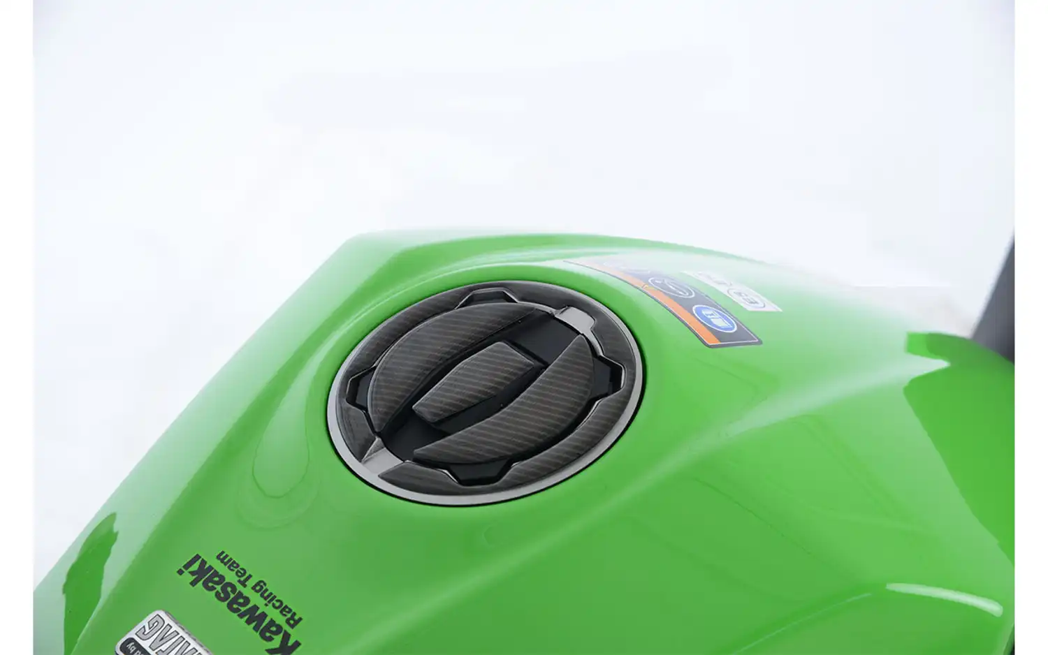 Red Dynamic Carbon Fibre Fuel Cap Protector for Kawasaki Models